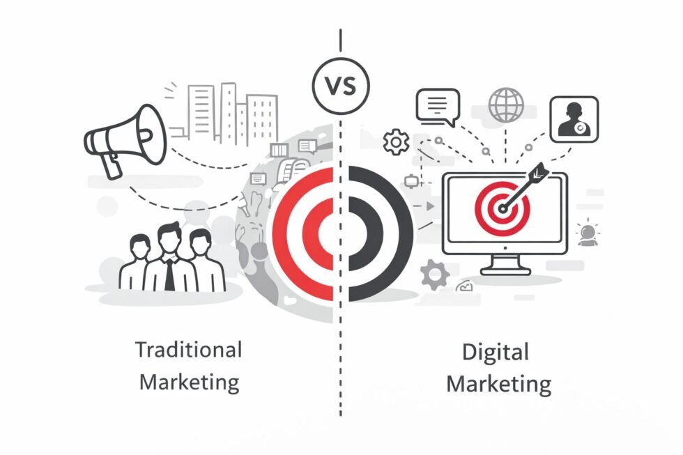 9 Accurate Differences in Traditional and Digital Marketing & AI - 361 ...